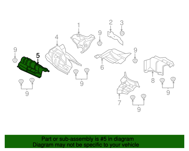 2013-2017 Audi Rear Shield 8R0-804-160-F | OEM Parts Online