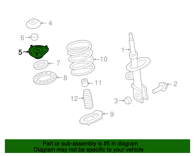 2010-2012 Hyundai Santa Fe Strut Mount 54610-2P000 | OEM Parts Online