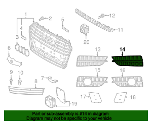 4G8-807-647-M-BMT - Grille 2016-2018 Audi S7 | AutoNationParts.com