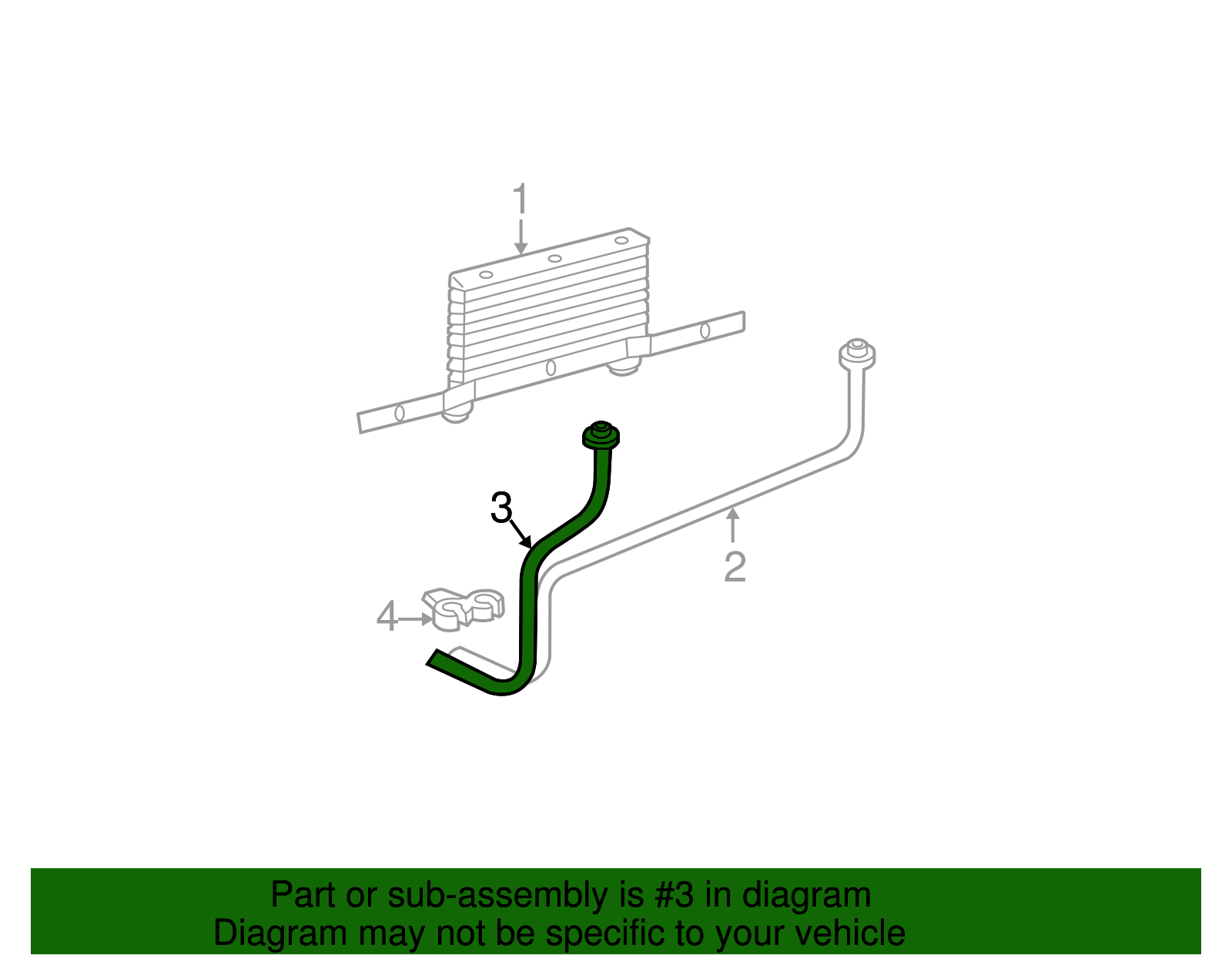 1999-2007 GM Automatic Transmission Fluid Cooler Lower Line 15773661 GM ...