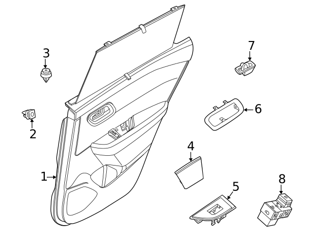 82683-6RA0B - Handle Bezel 2021-2024 Nissan Rogue | Nissan Parts ...