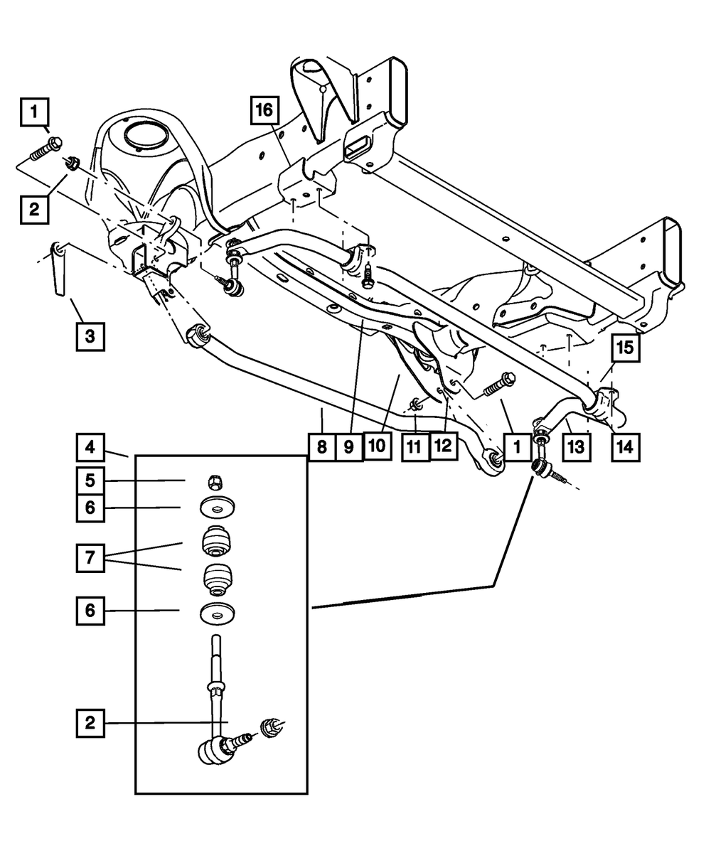 2001-2024 Mopar Stabilizer Bar Grommet, Mounting 52037916 | Mopar eStore