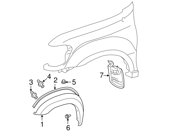 2005-2007 Toyota Sequoia Wheel Flare Pad 75625-0C010-C0 | Toyota Parts ...