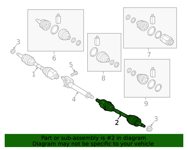 2021-2023 Kia Sorento Axle Assembly 49500-R5200 | TascaParts.com