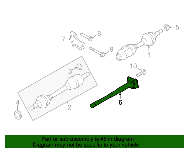 DG1Z-3A329-E - Inner Shaft 2010-2019 Ford | AutoNation Parts
