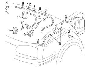 1999-2002 Volkswagen Cabrio Vacuum Hose Bracket 811-611-797 | OEM Parts ...