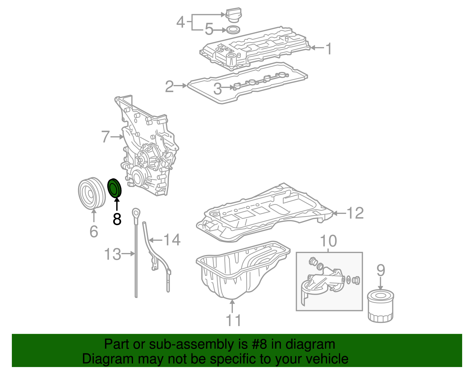 2007-2023 Toyota Engine Crankshaft Seal 90311-48031 | Toyota Parts Center