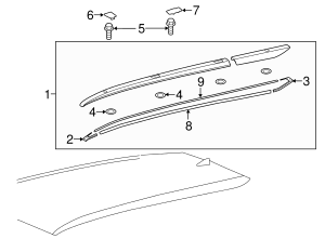 63437-0E040 - Side Rail Seal - 2014-2019 Toyota Highlander | OEM ...