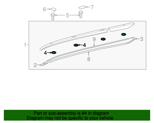 63437-0E040 - Side Rail Seal - 2014-2019 Toyota Highlander | OEM ...