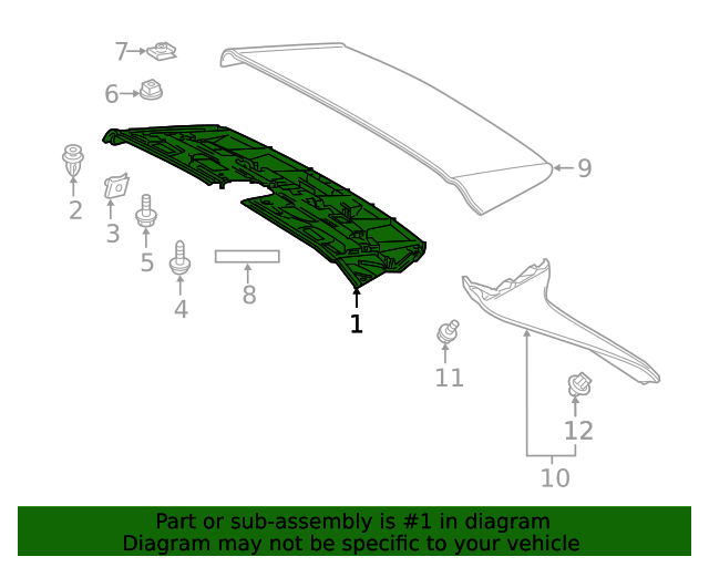2019-2024 Toyota Insert Panel 76876-0R040 | Toyota Parts Center
