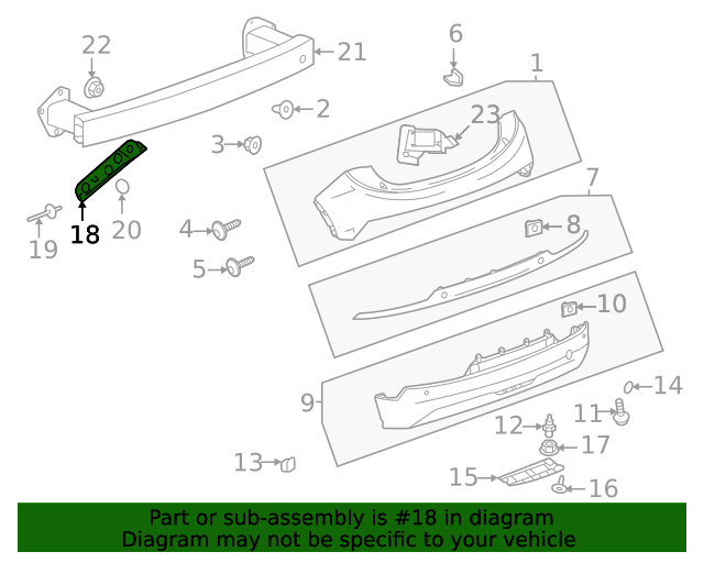 42692030 - Driver Side Rear Bumper Fascia Guide 2022-2023 Chevrolet ...