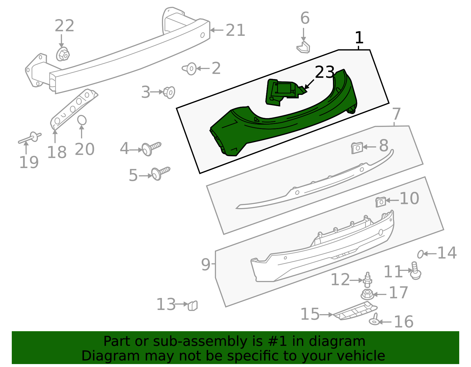 2022-2023 Chevrolet Bolt EV Primed Rear Bumper Upper Fascia 42788448 GM ...