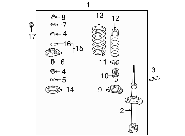 52611-TK4-A02 - Shock Absorber 2009-2014 Acura TL | AutoNation Parts