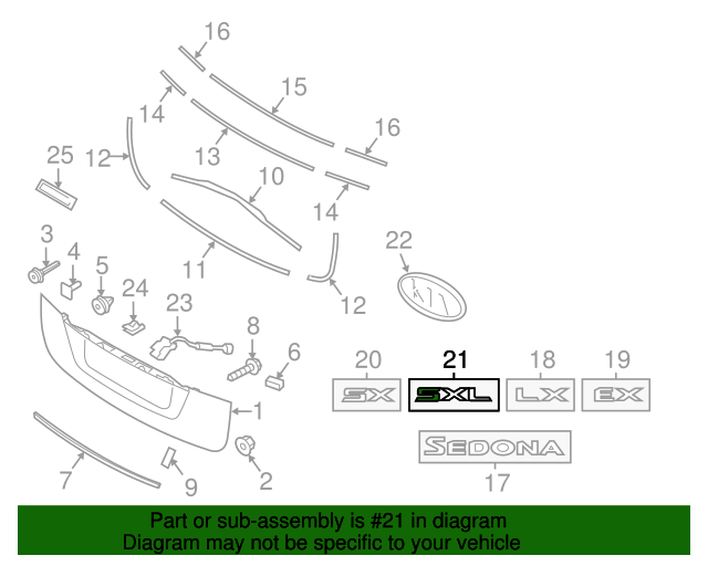 86313-A9000 - Nameplate 2015-2017 Kia Sedona | Kia.Parts Store