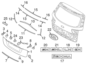2015-2021 Kia Sedona Applique Retainer Clip 81723-B1000 | TascaParts.com