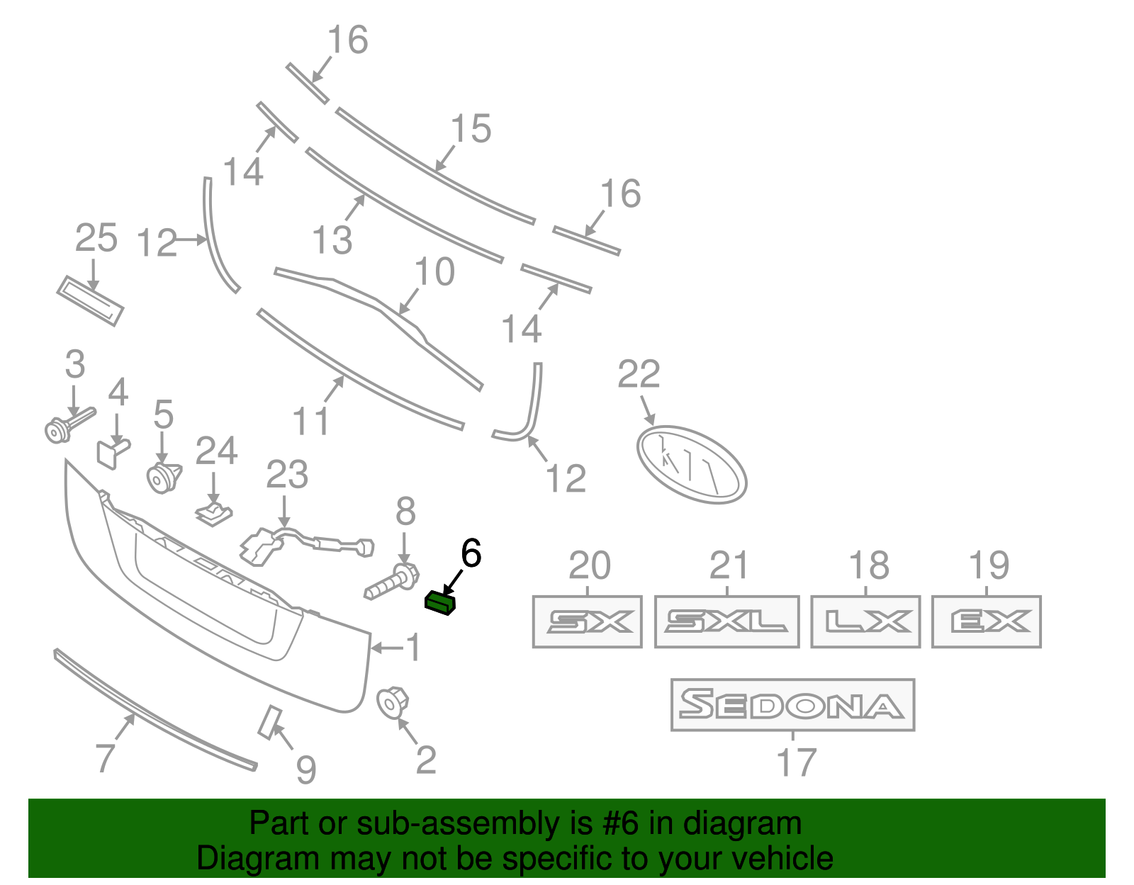 87315-A9000 - Applique Pad 2015-2021 Kia Sedona | Kia.Parts Store