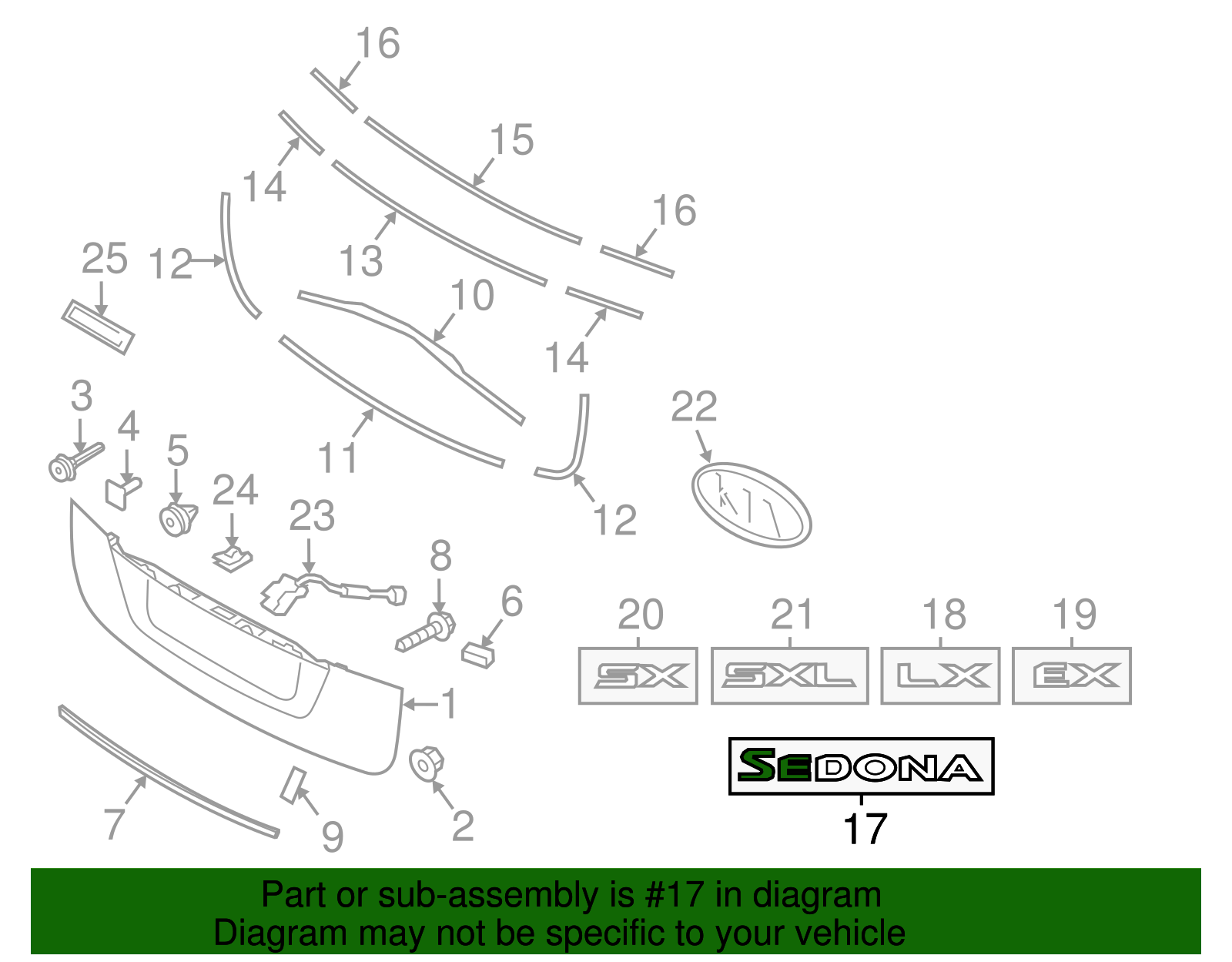 86312-A9000 - Nameplate 2015-2021 Kia Sedona | Kia.Parts Store