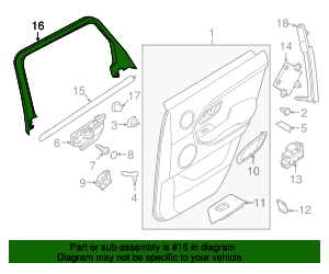 Genuine Frame Molding for 2012-2019 Land Rover Range Rover Evoque ...