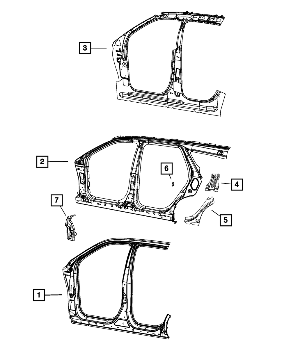 2014-2025 Dodge Durango Body Side Aperture Outer Panel, Right 68214288AC | Mopar eStore