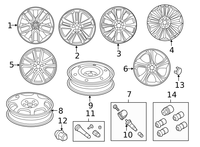Genuine OEM Ford Part - Wheel Assembly MT4Z-1007-A | Genuine OEM Ford ...