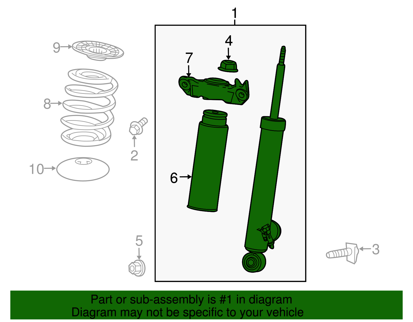2014-2020 Chevrolet Impala Rear Passenger Side Shock Absorber with ...