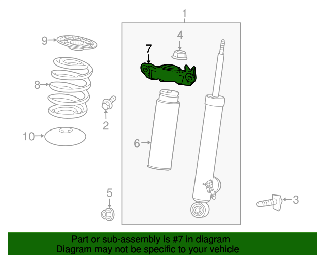 2011-2020 GM Rear Driver Side Shock Absorber Mount 22834079 GM ...