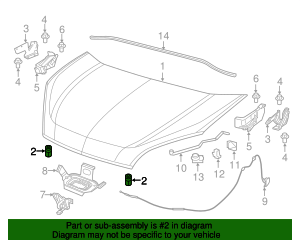 2015-2020 Mopar Hood Bumper 68162947AA | TascaParts.com