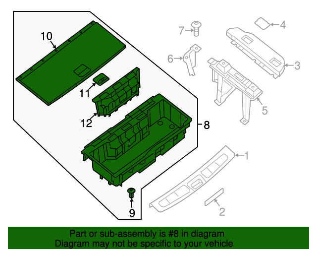 2014 Nissan Pathfinder Trunk Floor Storage Box 84975-9PJ1A | Nissan ...