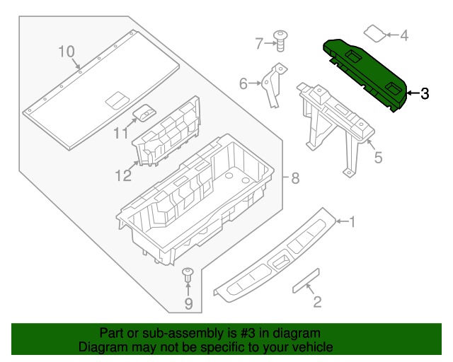 2013-2020 Nissan Pathfinder Side Trim 84907-3JA0A | Nissan Parts Plus