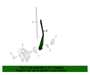 001-820-74-44 - Back Glass Wiper Arm 2016-2023 Mercedes-Benz Metris ...