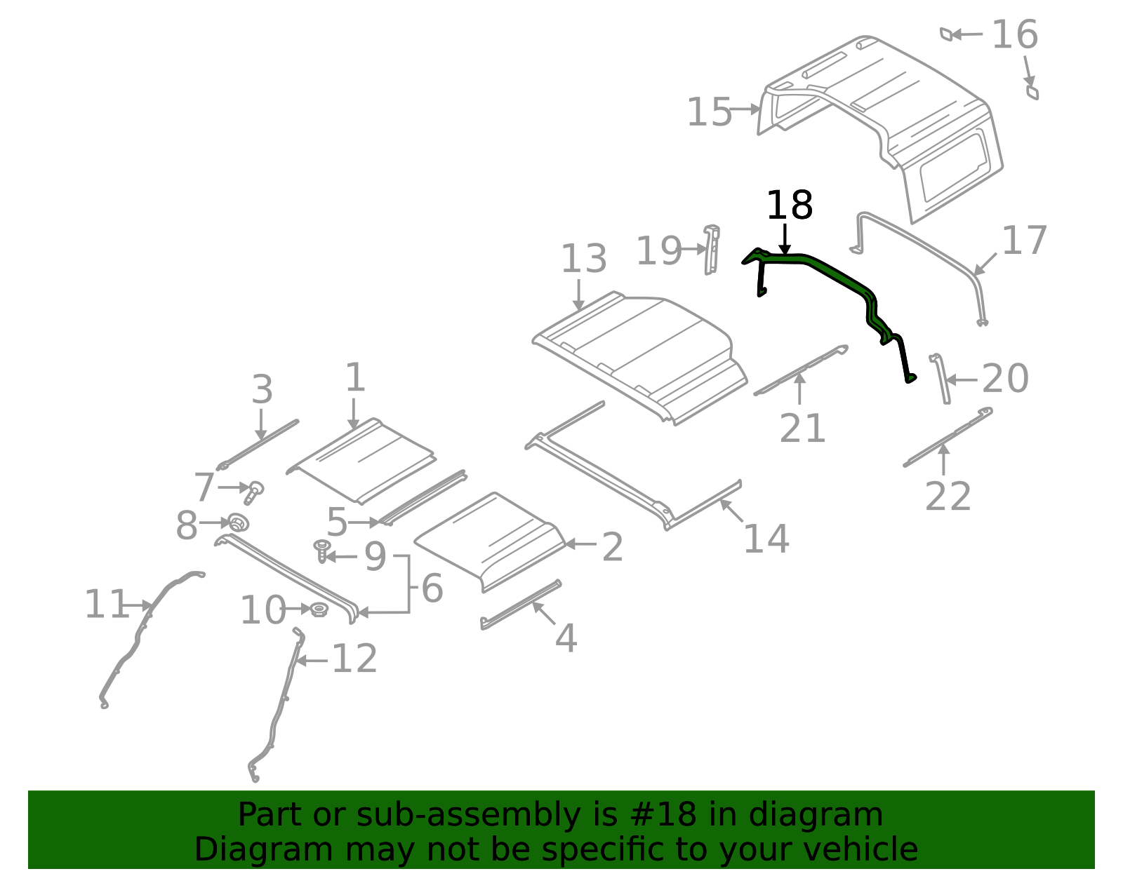 M2DZ-78205G45-A - Roof Weather-Strip 2021-2024 Ford Bronco | Online ...