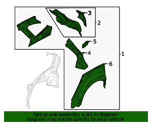 2020-2022 Subaru Outback Inner Panel Assembly 51510AN00A9P | QuirkParts