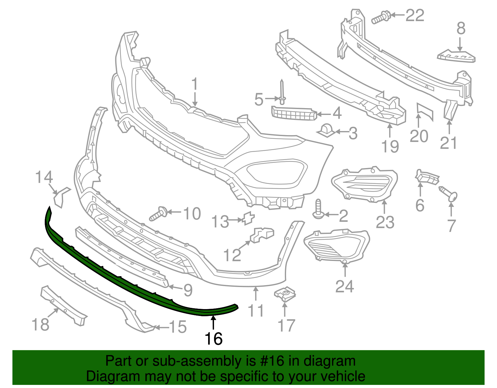 86525-B8000 - High-Quality Valance Panel for 2013-2016 Hyundai Santa Fe ...