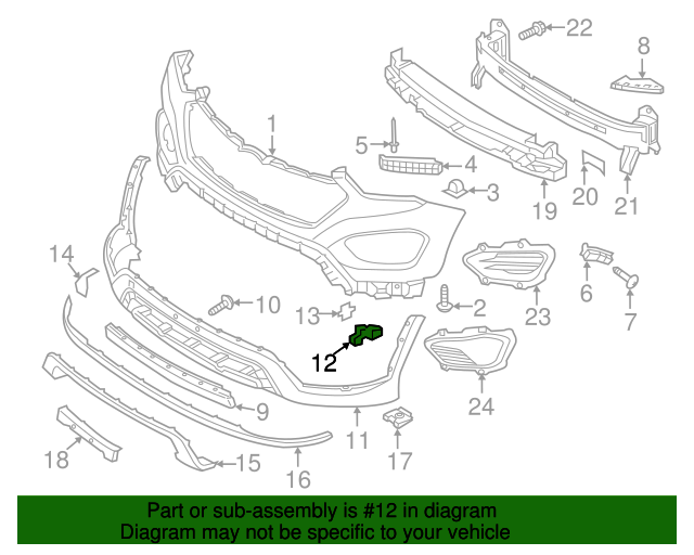 86578-B8000 - Lower Cover Holder - 2013-2016 Hyundai Santa Fe | World ...
