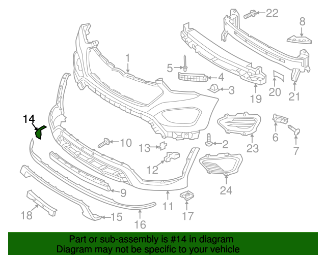 2013-2016 Hyundai Santa Fe Tow Bracket Cover 86519-B8000 | OEM Parts Online