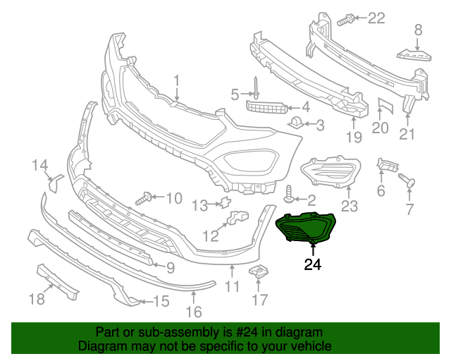 86563-B8100 - Fog Light Trim 2013-2016 Hyundai Santa Fe ...