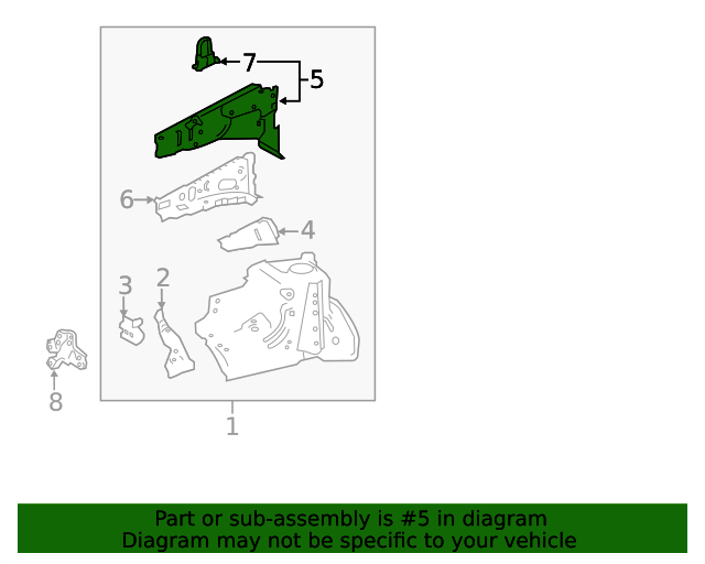 53706-42020 - Upper Rail - 2013-2018 Toyota RAV4 | OEM Genuine Toyota Parts