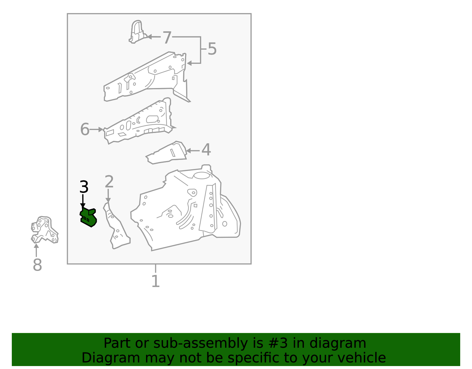 53814-0R030 - Fender Apron Extension - 2013-2018 Toyota RAV4 | Toyota ...
