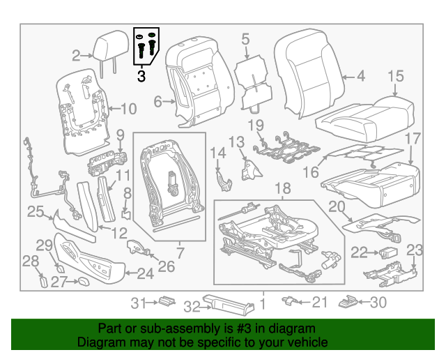 2015-2020 GM Headrest Guide 22909693 | GMPartsDirect.com