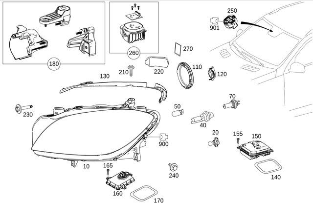 2012-2019 Mercedes-Benz Composite Headlamp - Left - LED 166-906-79-03 ...