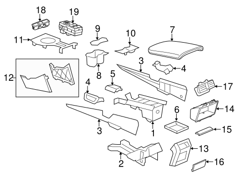 Center Console for 2012 Chevrolet Caprice | GMPartsDirect.com