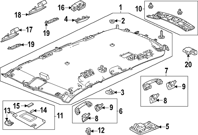 34400-T90-A01ZA - Reading Lmp Assembly 2023-2024 Honda Pilot | Honda ...