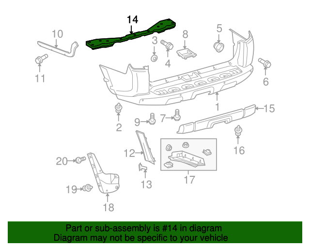 52615-35050 - Energy Absorber - 2010-2023 Toyota 4Runner | OEM Genuine ...