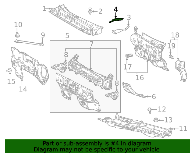 2020-2023 Toyota Highlander Splash Shield 53896-0E130 | Toyota Parts