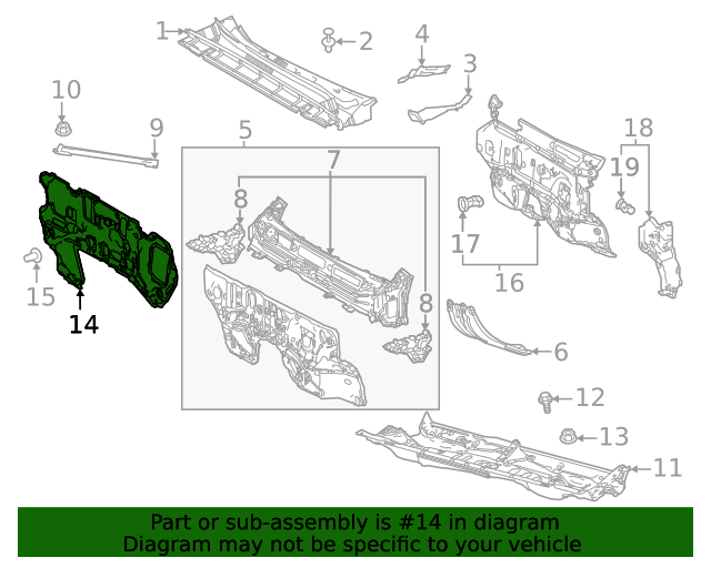 2020-2022 Toyota Highlander Insulator Pad 55223-0E100 | Toyota Parts Center