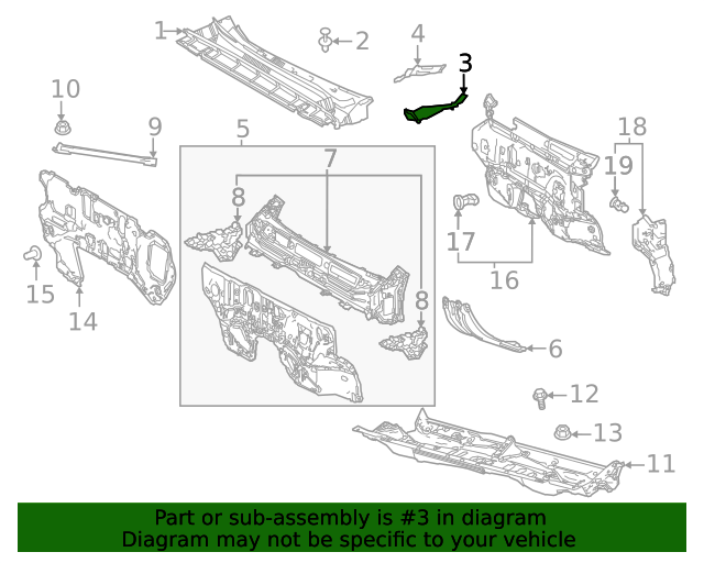 OEM 2020-2024 Toyota Highlander Side Seal Part # 53866-0E080 | Modern ...