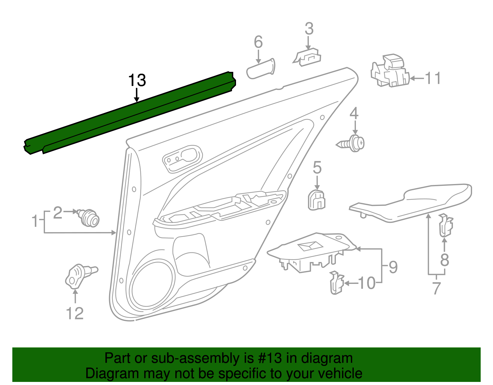 68173-47061 - 2016-2022 Toyota - Belt Weather-Strip | Nucar Toyota Parts