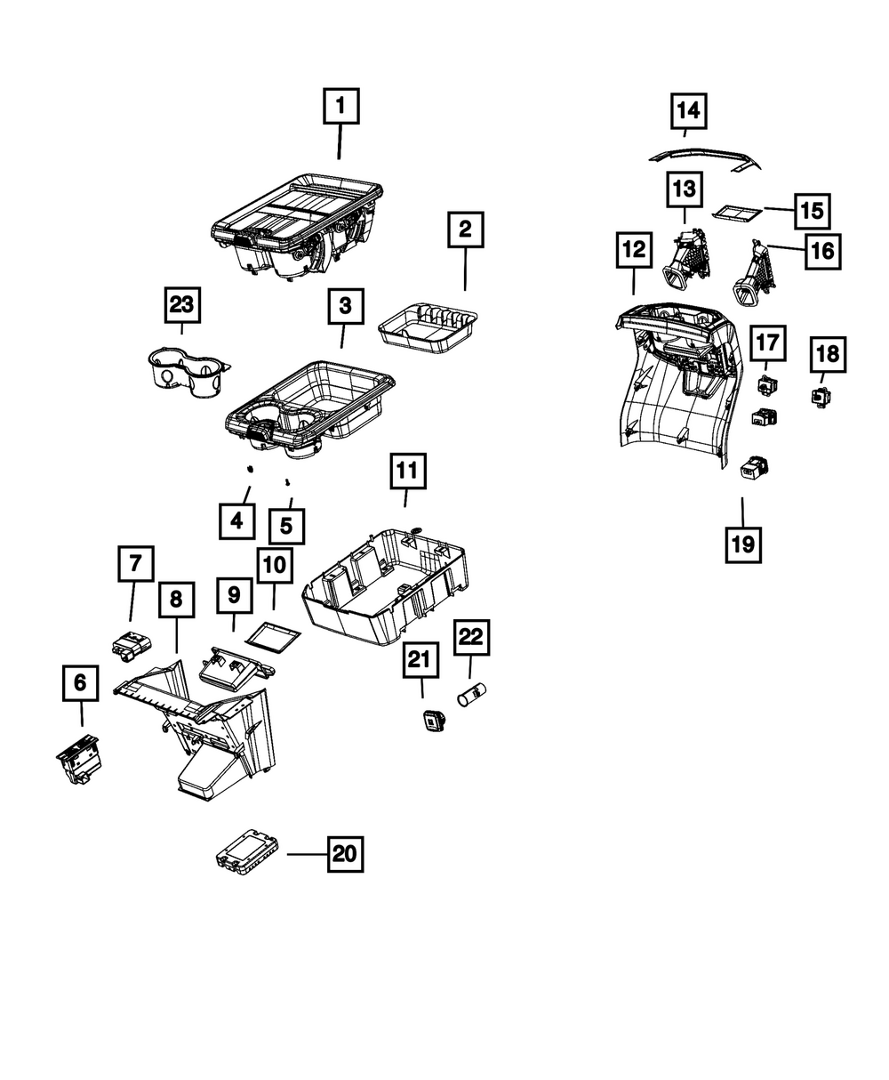 2019-2024 Ram Center Console Bezel 6tk97aaaaa | Retail Performance Auto ...