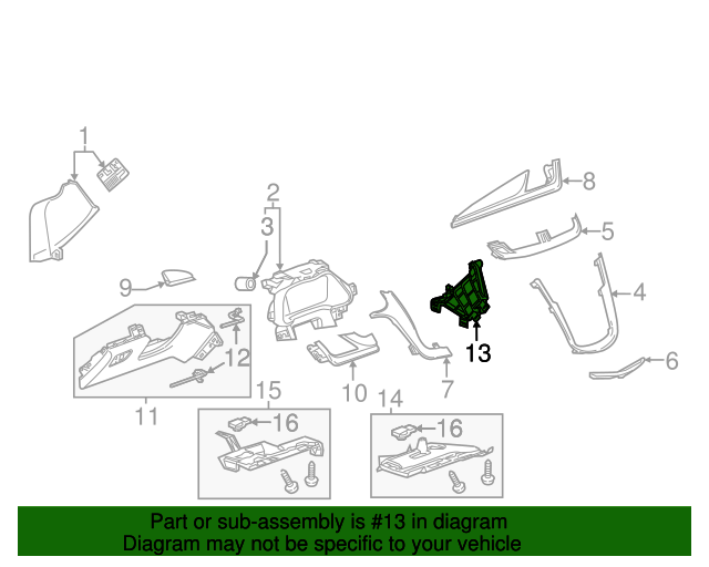 Medium Cashmere Instrument Panel Lower Center Trim Panel 23231672 ...