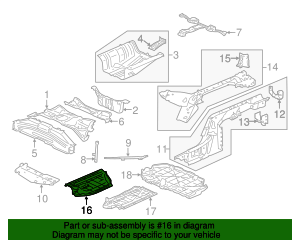 2010-2016 Honda Cover, R Front Floor (Lower) 74641-TM8-A01 | OEM Parts ...